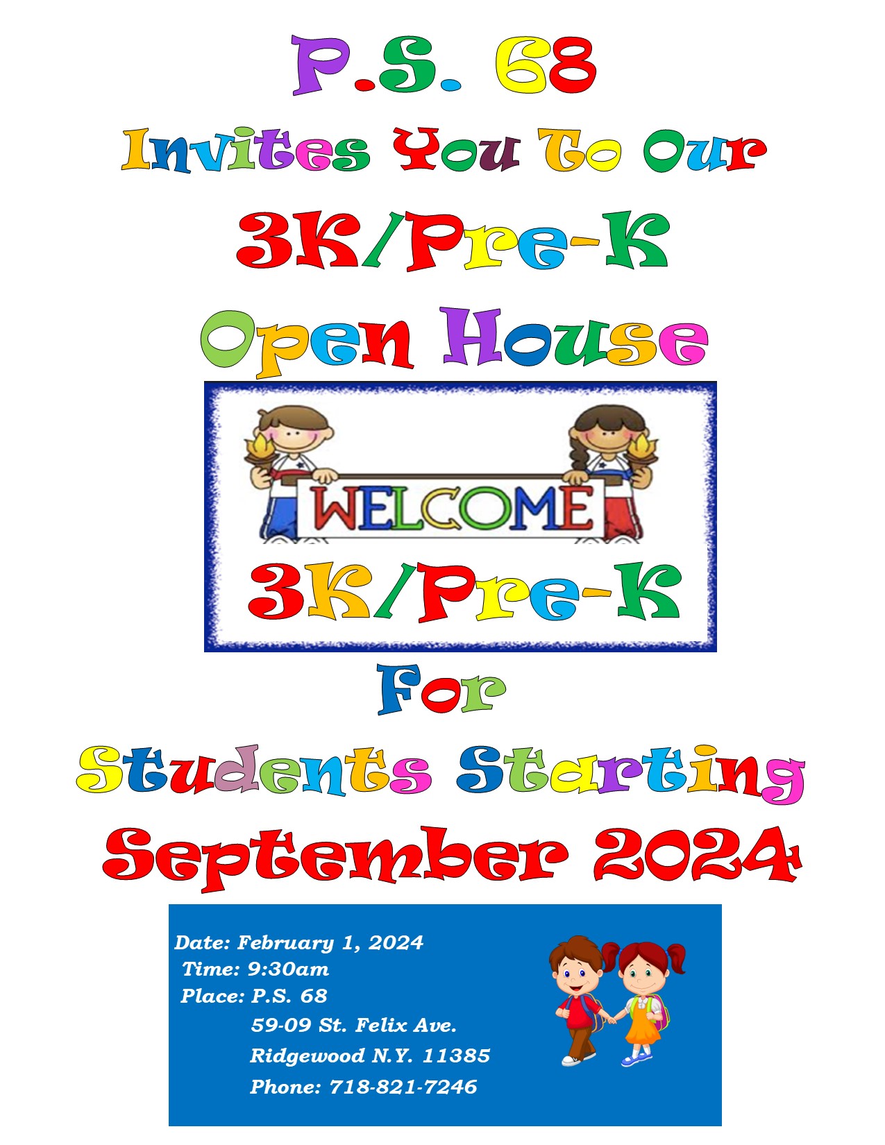 Pre-k and 3-K – WELCOME TO P.S. 68 THE CAMBRIDGE SCHOOL